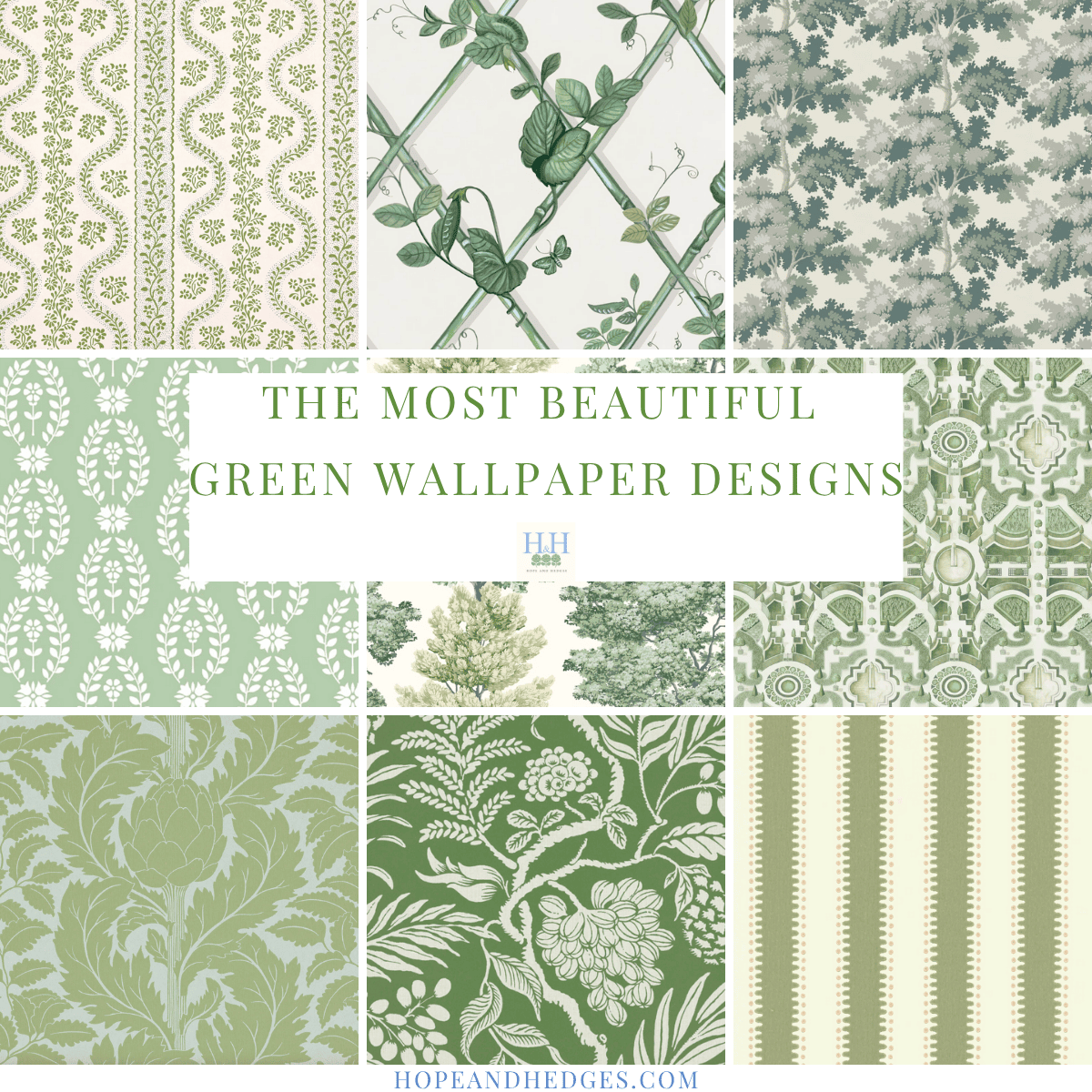 The Most Beautiful Green Wallpaper Designs For Your Home | Hope And Hedges
