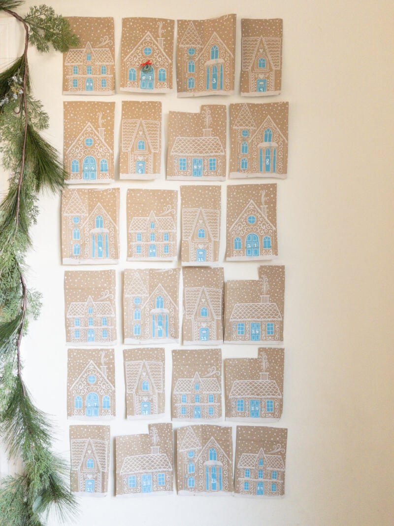 An Easy and Free Gingerbread House Advent Calendar DIY | Hope And Hedges